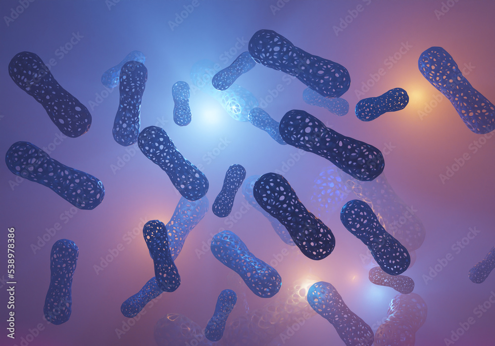 Microbiome of immunity. Beneficial bacteria background. Immune system ...