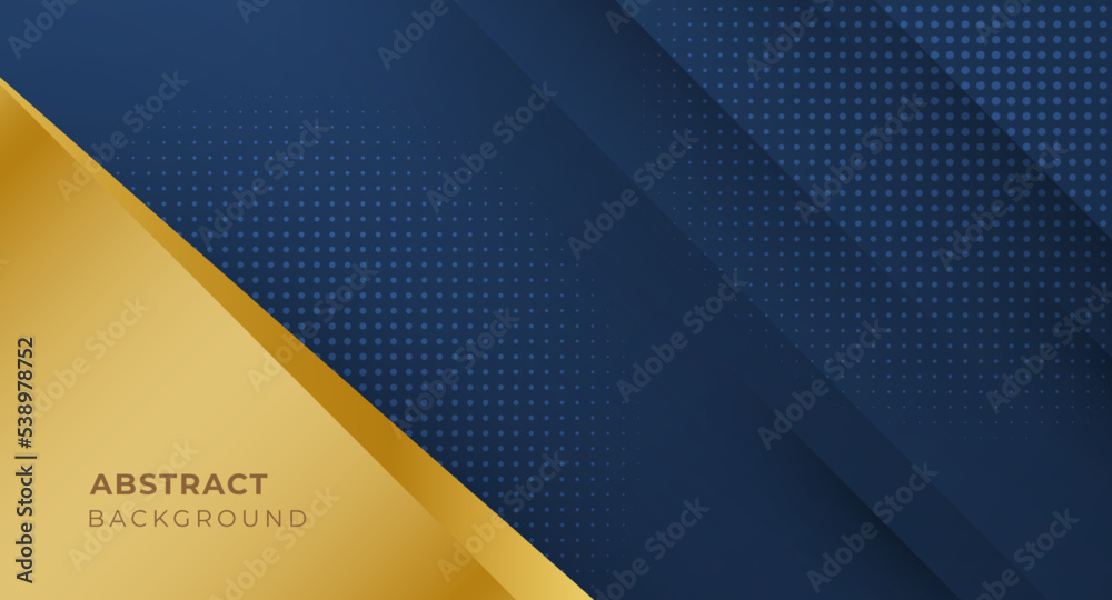 Dark blue and gold background with elegant and elegant golden stripes ...