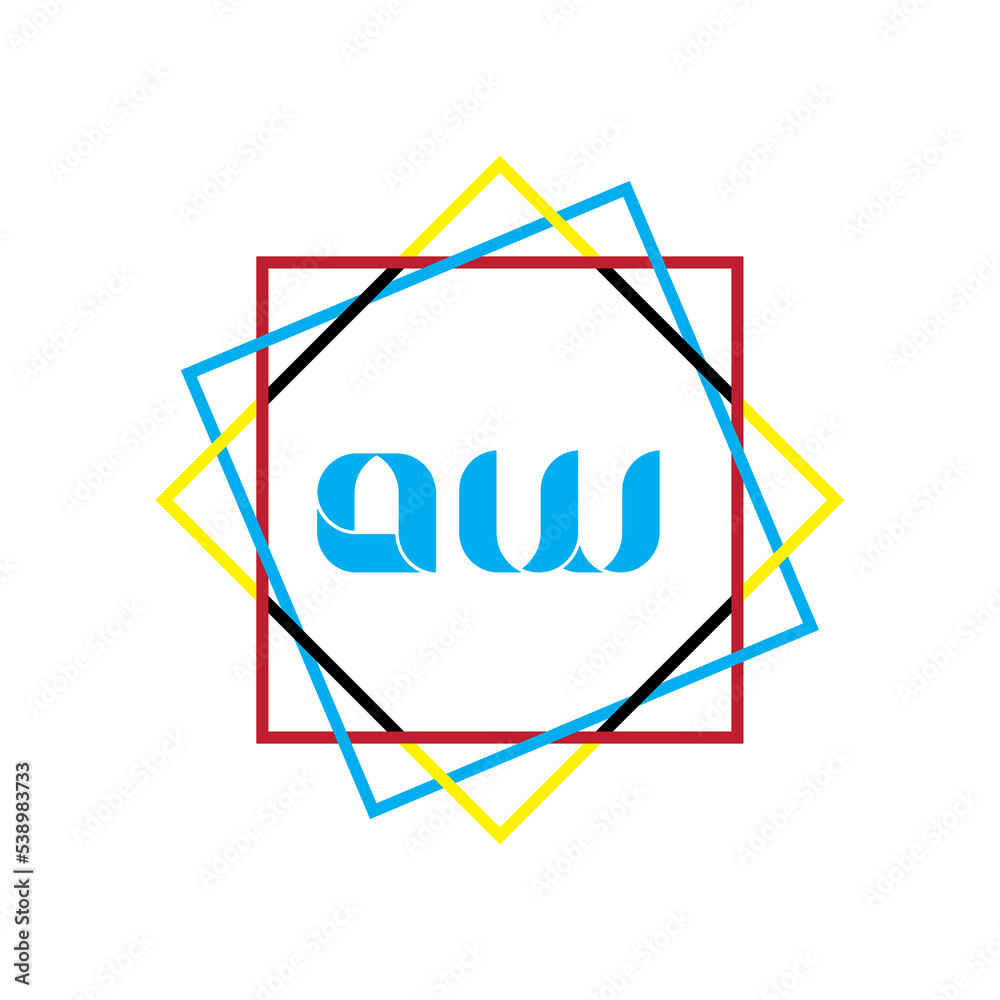 AW letter. AW simple logo for company. AW letter monogram logo design ...