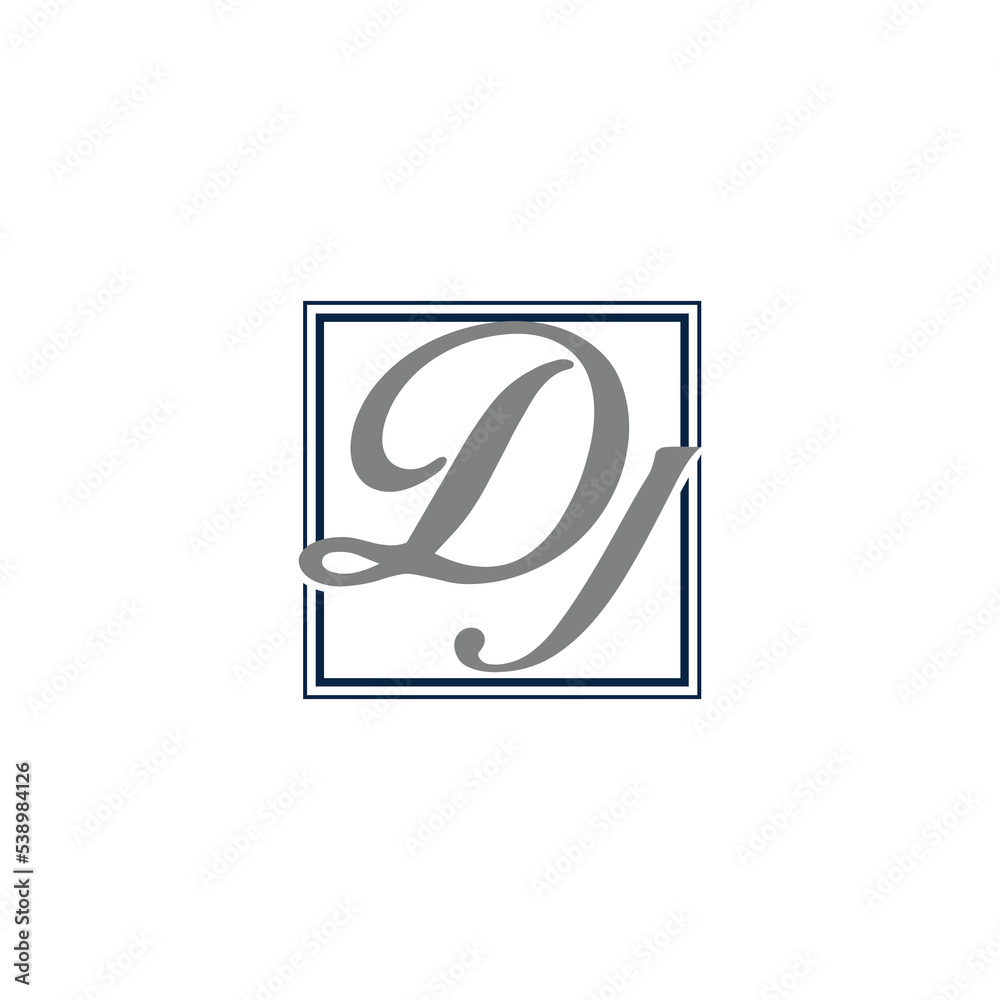 Vecteur Stock Initial DJ Letter Logo With Creative Modern Calligraphy ...