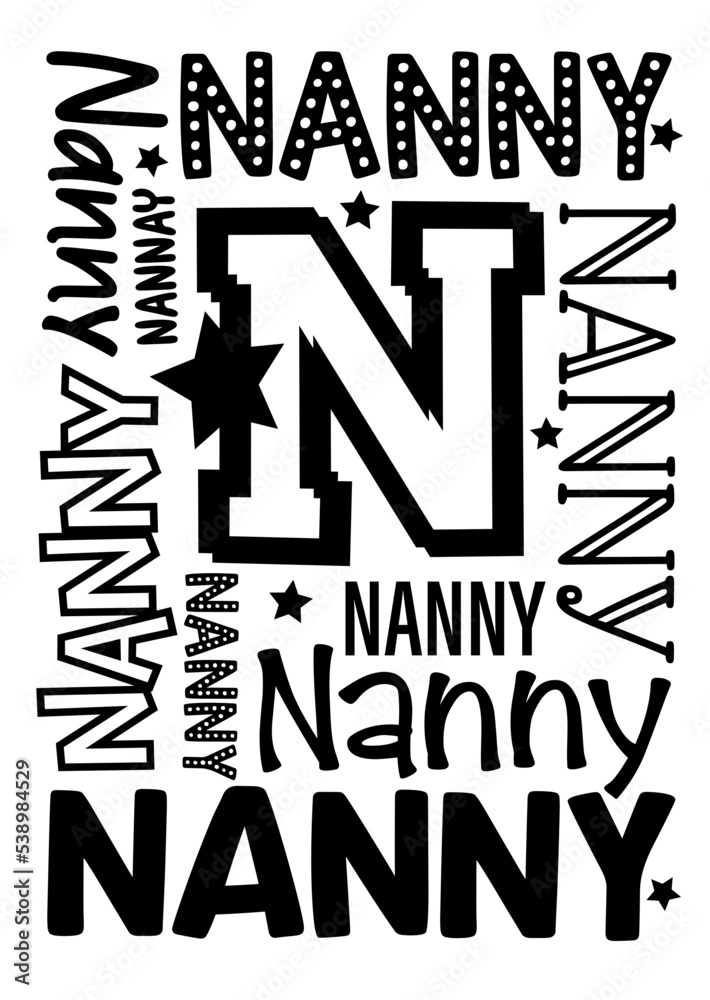 Nanny sign print svg image Isolated on transparent background Various ...