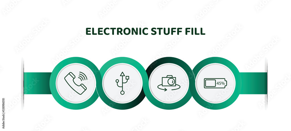 Editable Thin Line Icons With Infographic Template Infographic For Electronic Stuff Fill