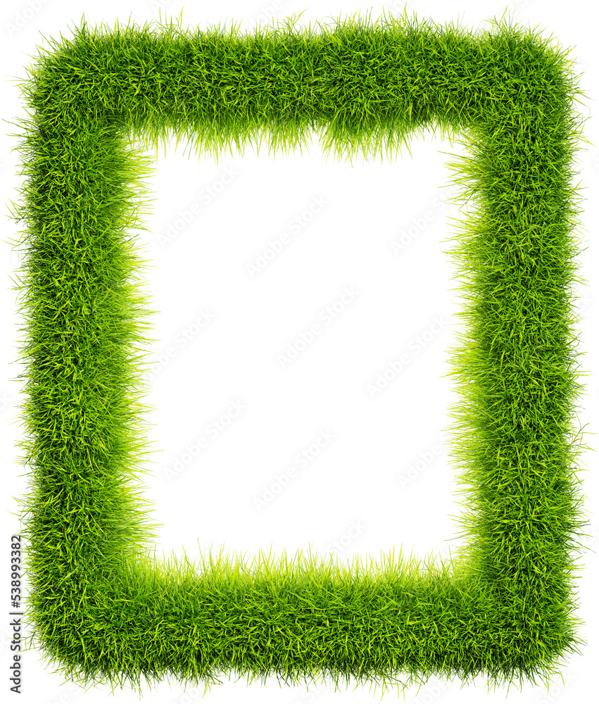 Grass frame isolated on a white background. Grass rectangular frame ...