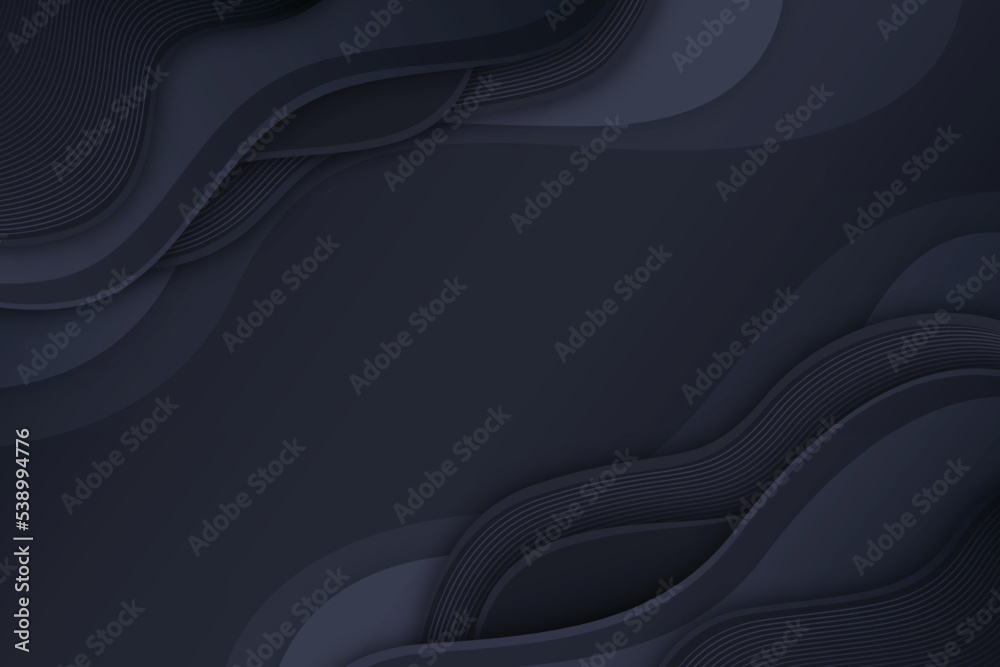 gradient black background with wavy lines vector design Stock Vector ...