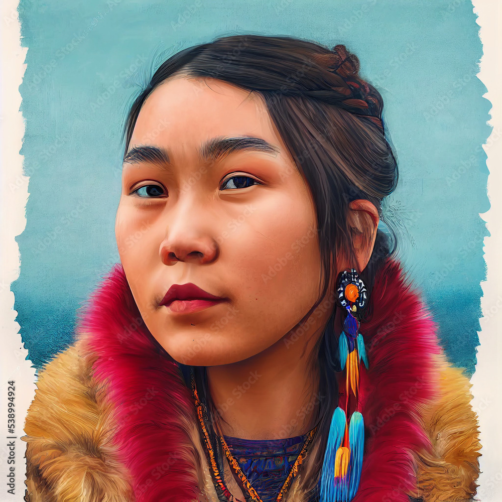 first nations woman (generative ai content) Stock Illustration | Adobe ...