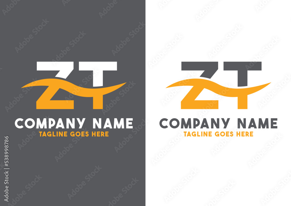 Letter ZT logo design vector template, ZT logo Stock Vector | Adobe Stock