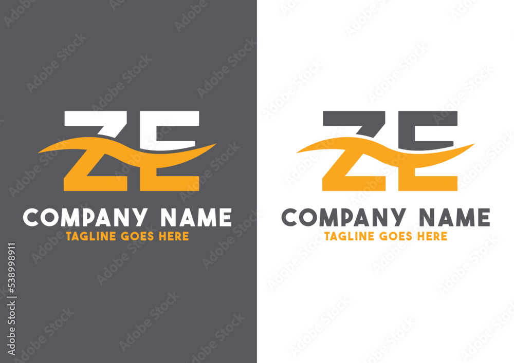 Letter ZE logo design vector template, ZE logo Stock Vector | Adobe Stock