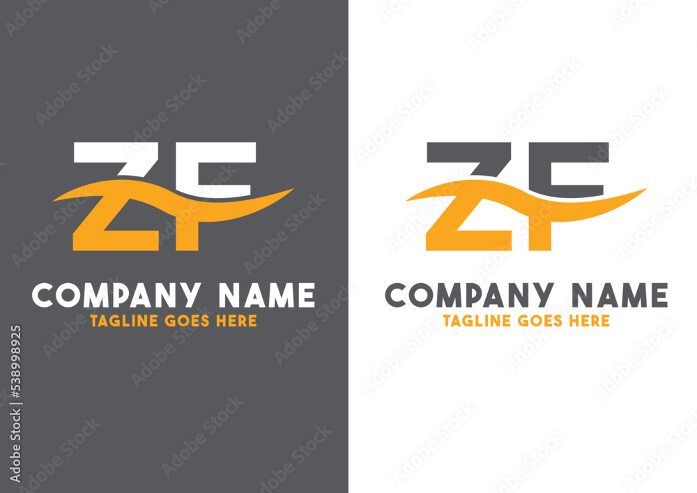 Letter ZF logo design vector template, ZF logo Stock Vector | Adobe Stock
