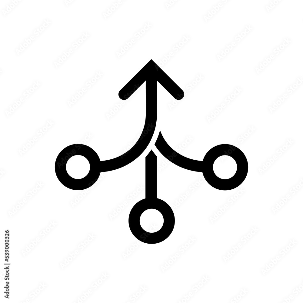 Consolidation icon in flat style. Merge symbol isolated on white ...