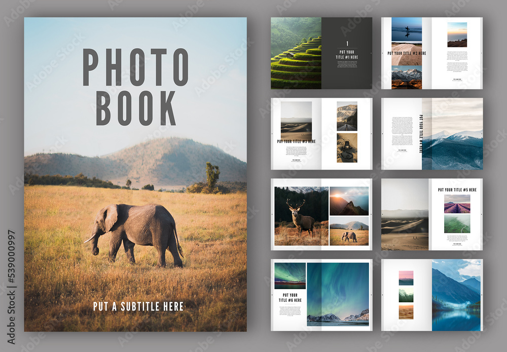 Photography Album Book Layout Stock Template | Adobe Stock