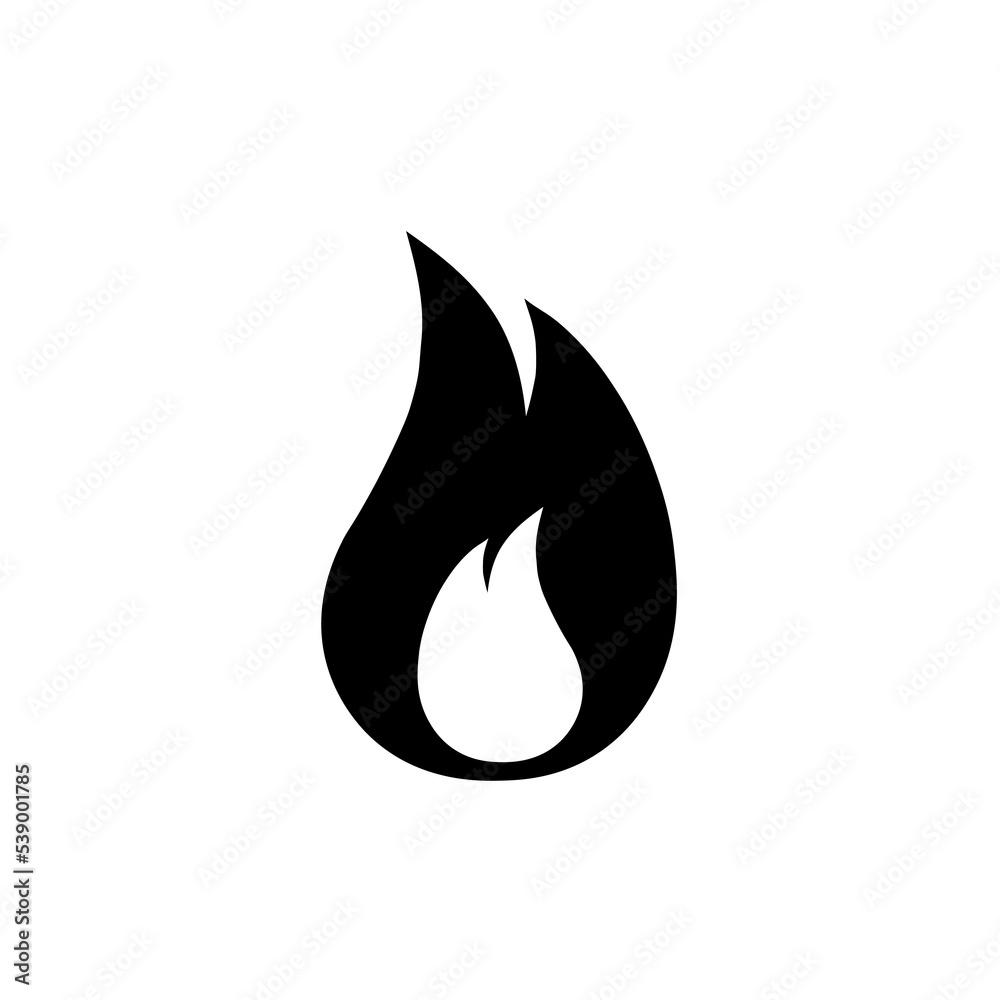 Fire flame icon in flat style Fire symbol isolated on white background ...