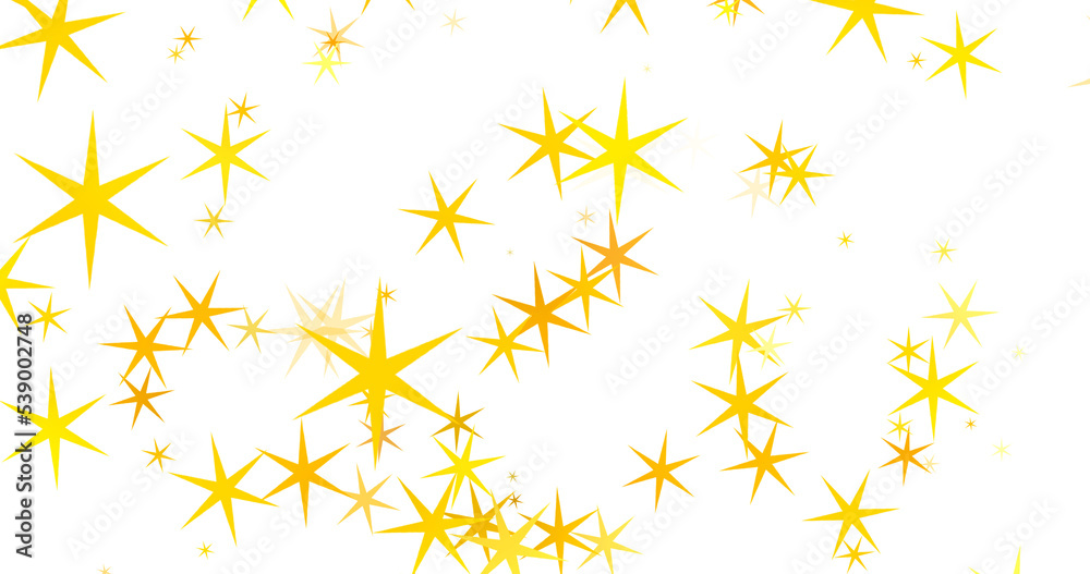 yellow gold stars on isolated white background, shiny and glowing ...