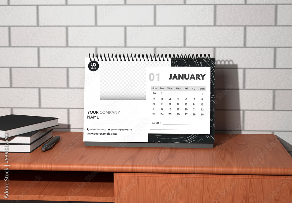 Desk Calendar Mockup Stock Template | Adobe Stock