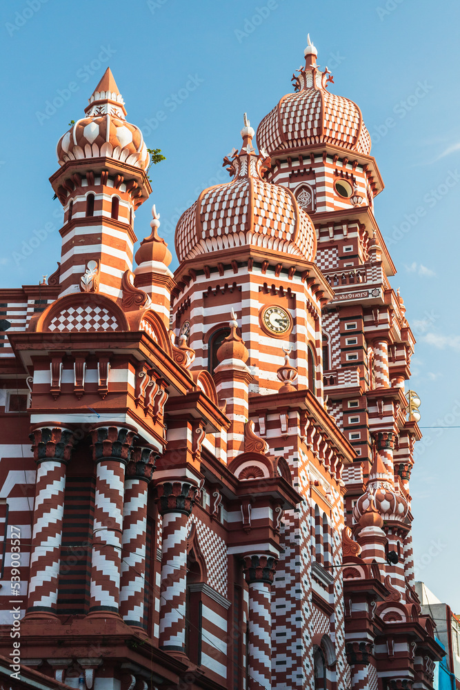 Exterior of the Red Mosque in Colombo, Sri Lanka Stock Photo | Adobe Stock