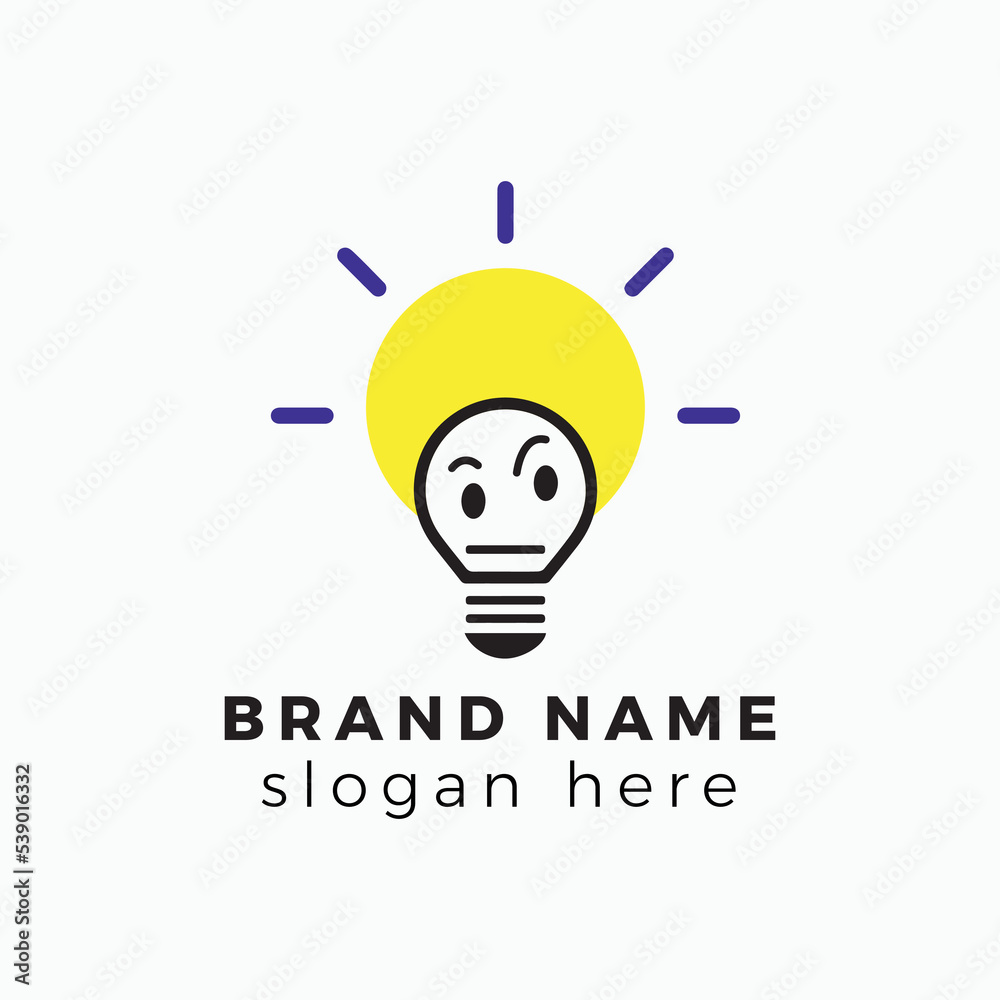 thinking logo template | Illustrator modern thinking logo with funny ...