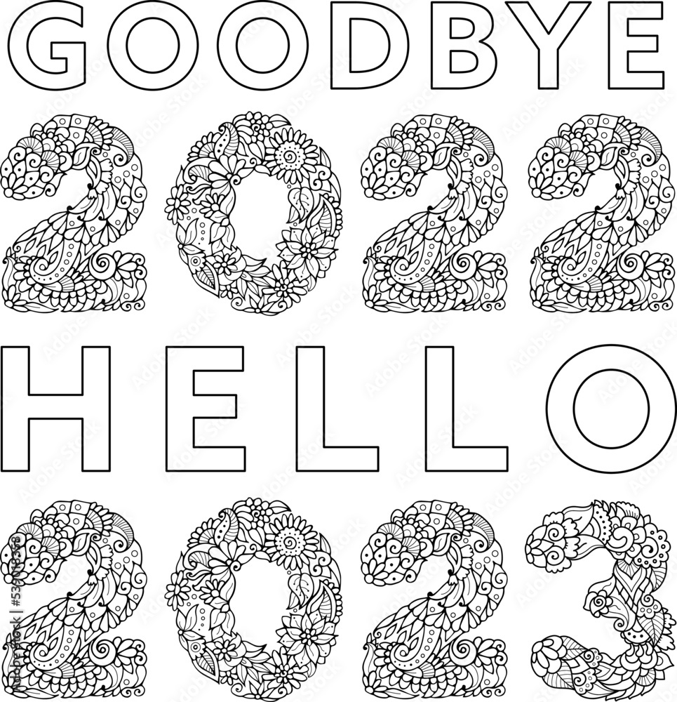 Goodbye 2022 Hello 2023 Modern Floral Text Luxury Design Of A goodbye-2022-hello-2023-modern-floral-text-luxury-design-of-a