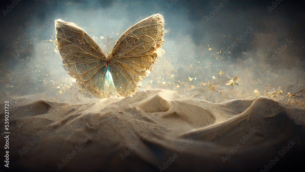 Science fantasy sand or gravel become butterflies of mythological ...