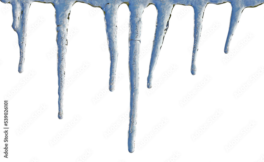 Stalactite de glace suite à une pluie verglaçante Stock Photo | Adobe Stock