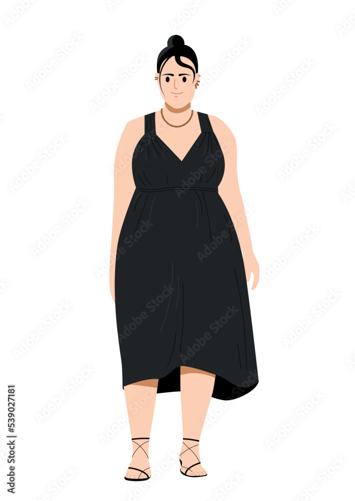 Person with big chubby figure. Beautiful smiling plus size girl in ...