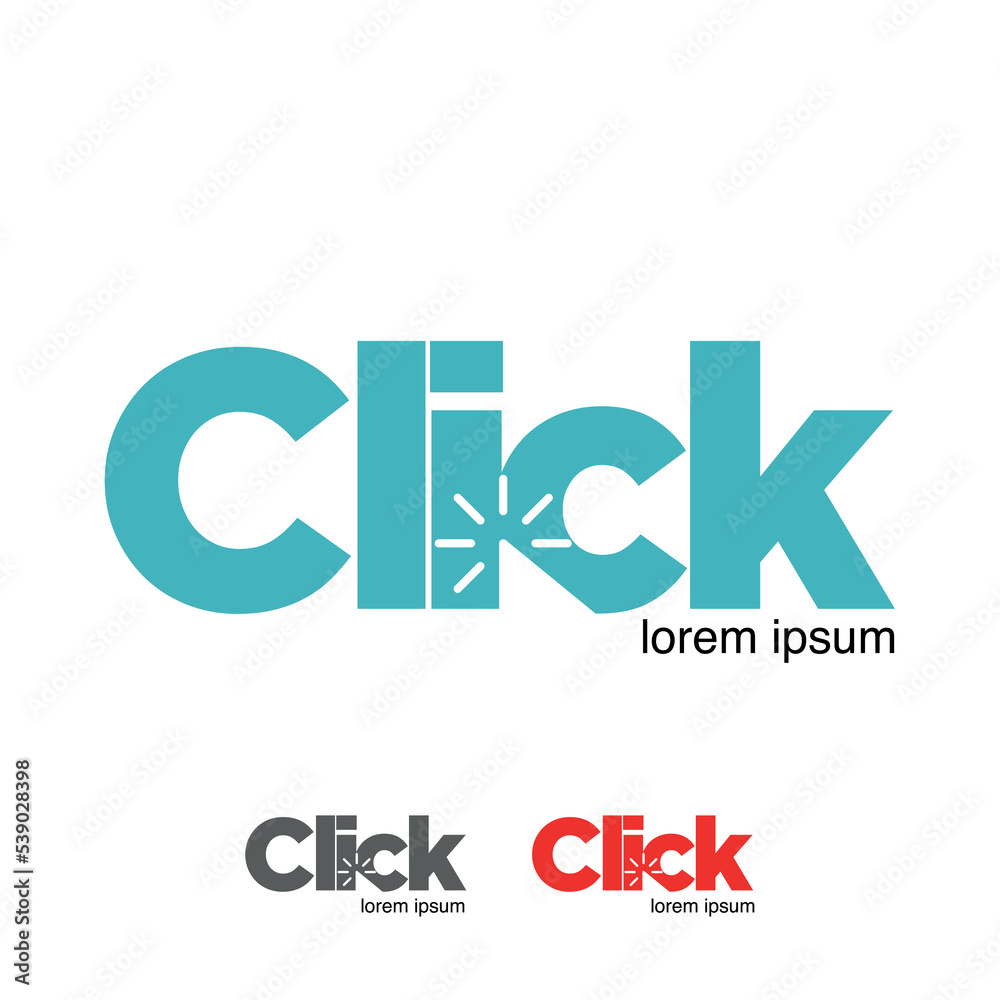 Click logo vector graphic element. Stock Vector | Adobe Stock