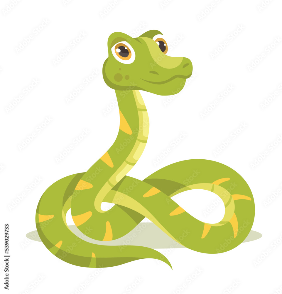 Cute snake icon. Graphic element for printing on fabric, poster or ...