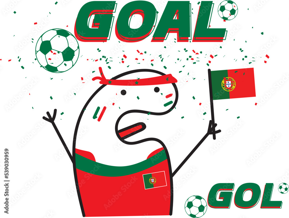 Meme internet: Comic drawing flork. Soccer fan holding the flag of ...