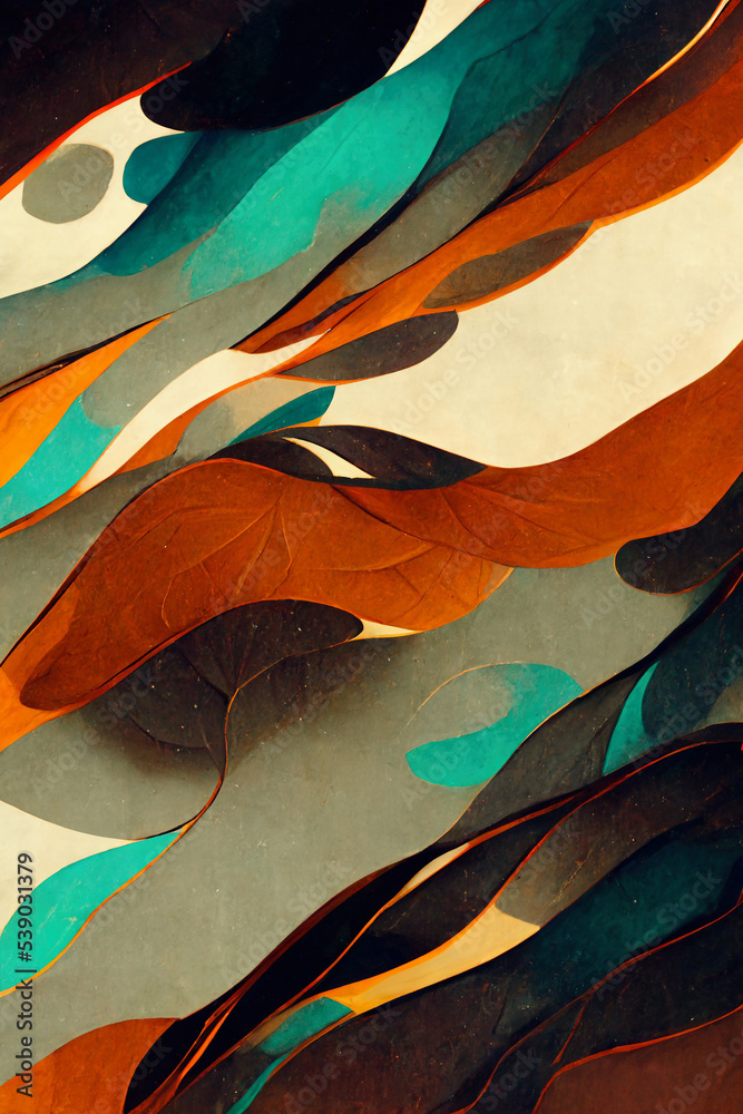 Liquid glass artwork, melted glass flat repeated pattern on a dark ...