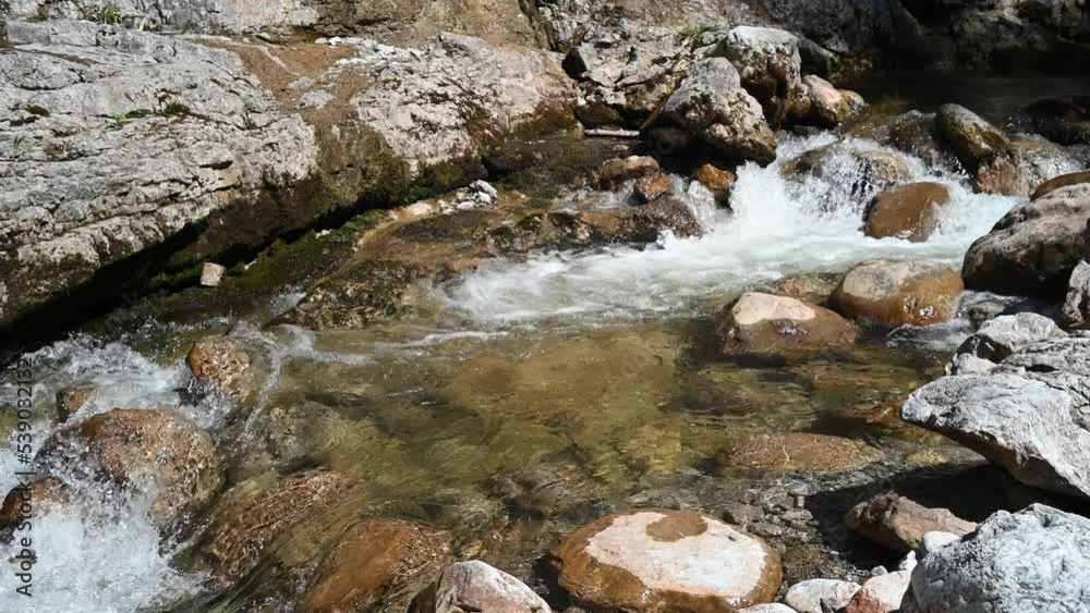 A beautiful mountain stream with rocks Stock Video | Adobe Stock