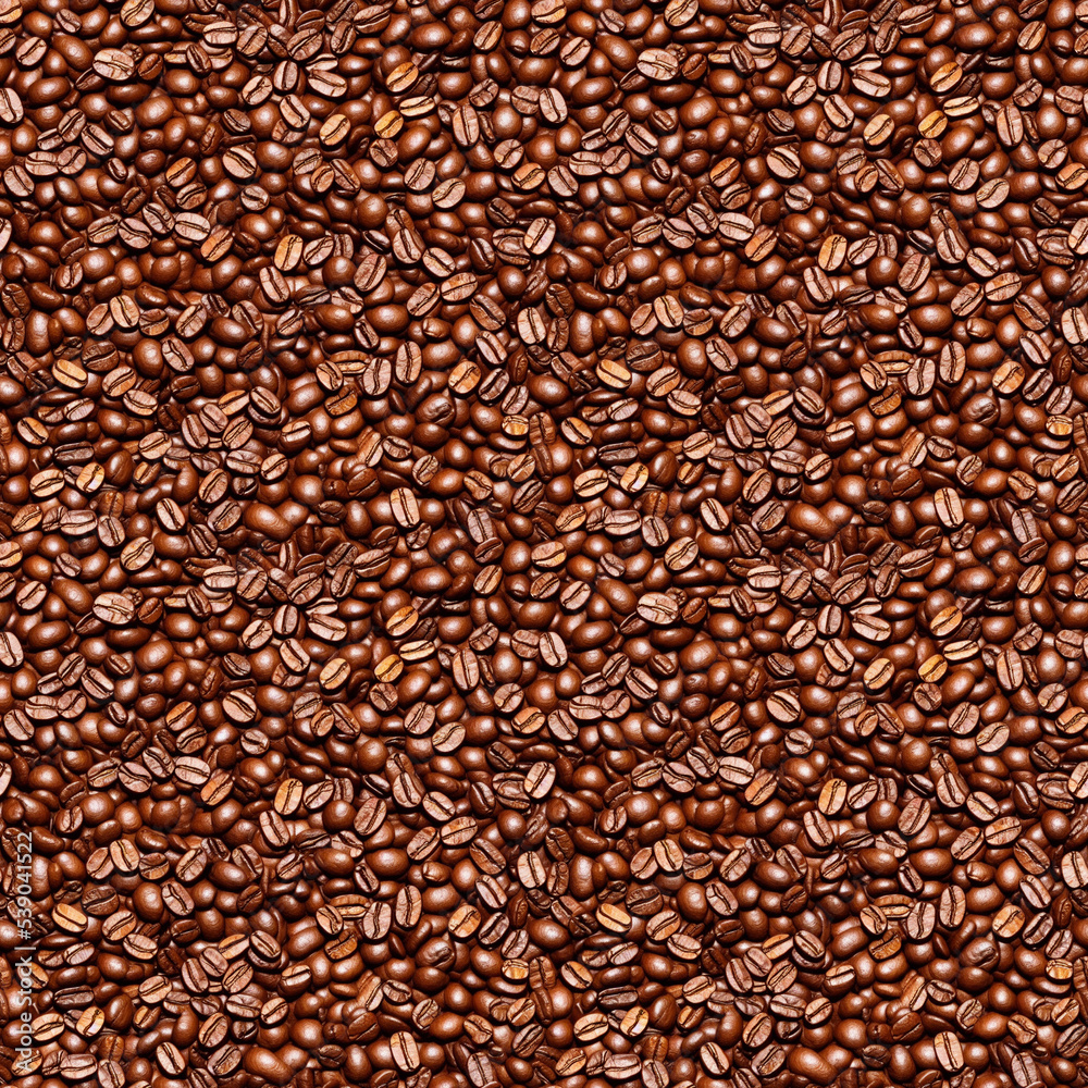 Contrast photo of evenly scattered coffee beans - seamless texture ...