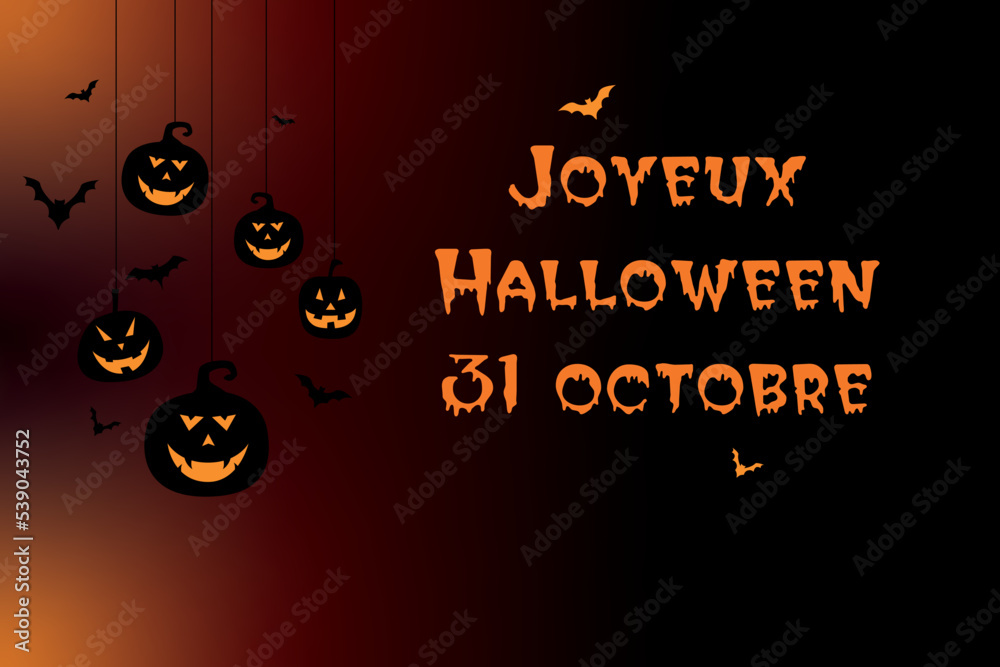 carte ou bandeau pour un joyeuse fête d'halloween le 31 octobre en ...