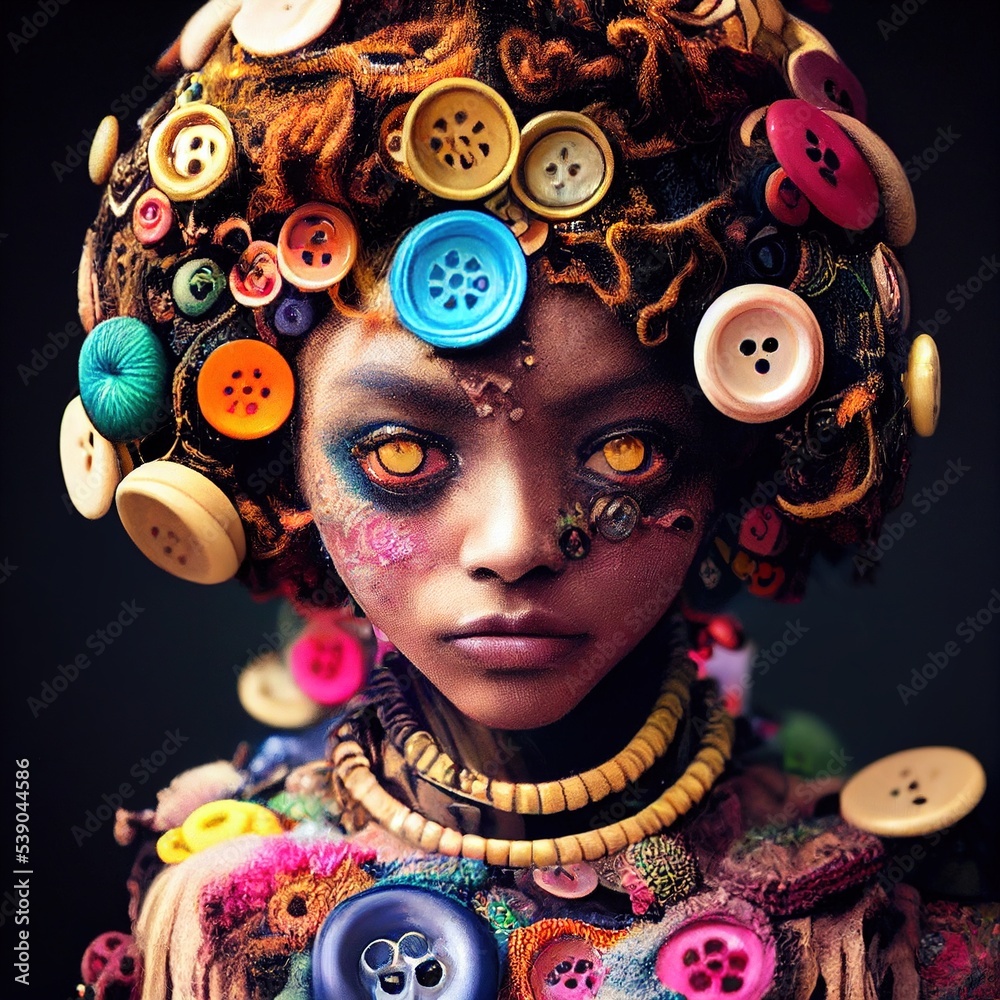 Psychedelic, beautiful, and creepy doll made out of yarn, felt and ...
