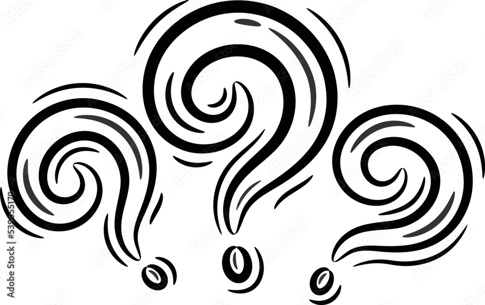 question marks cute drawing for school flashcard sketch for coloring ...