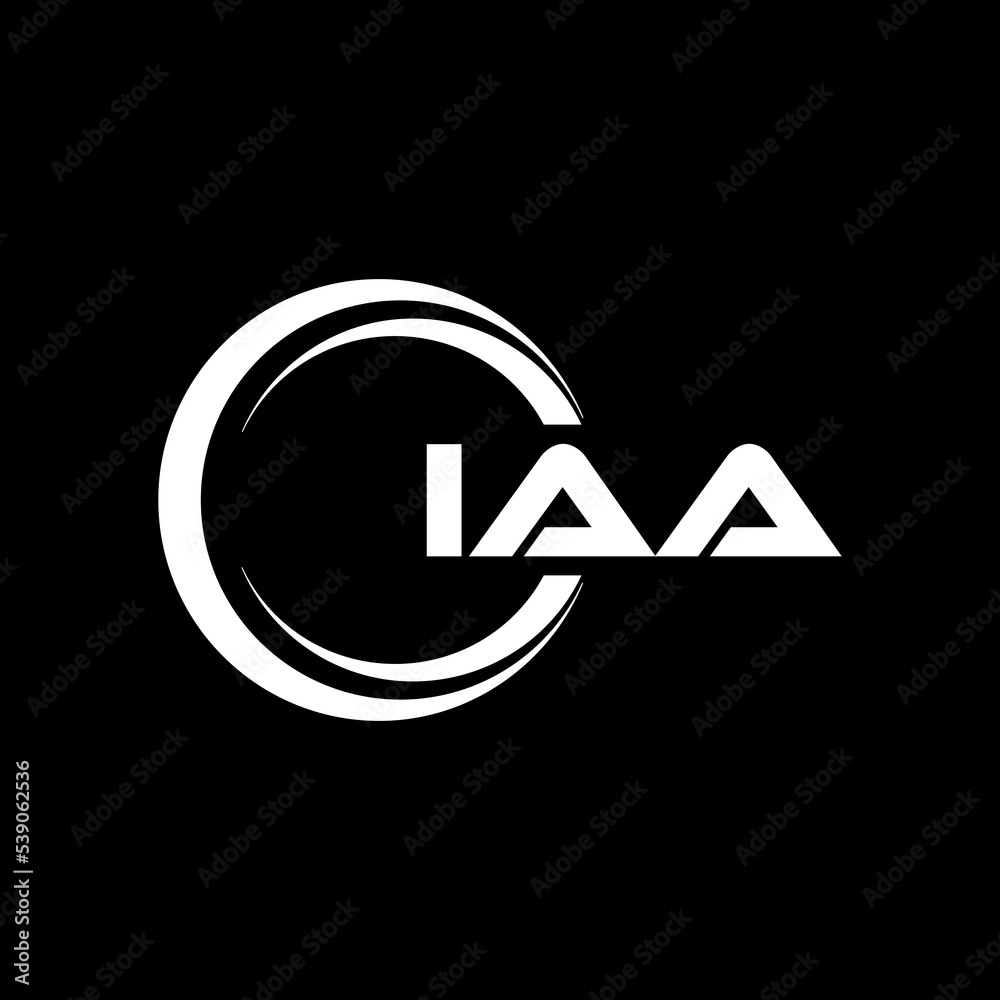 IAA letter logo design with black background in illustrator, cube logo ...