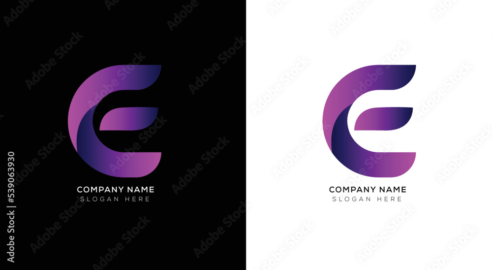 Elegant of abstract letter E logo design Stock Vector | Adobe Stock