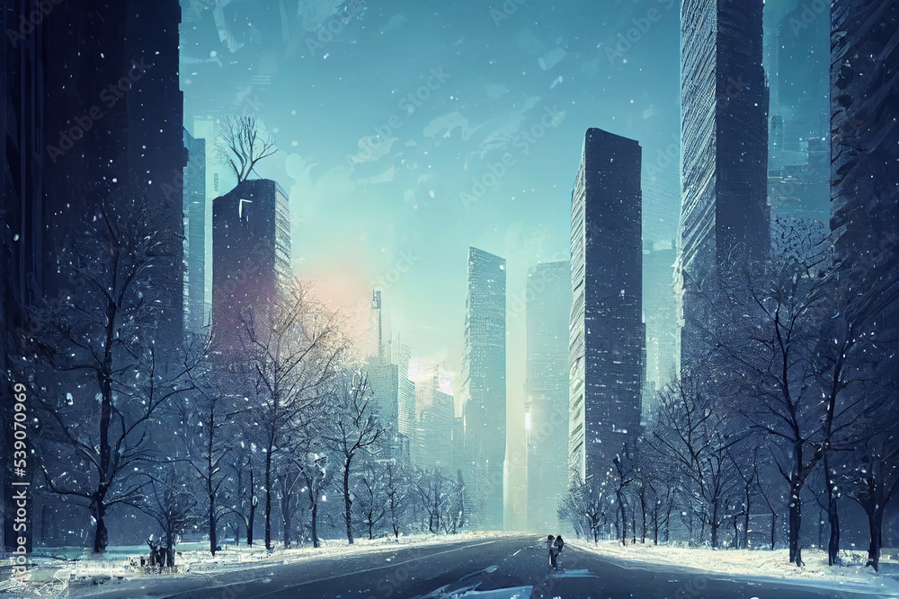 city park with trees during winter, winter trees, background, concept ...