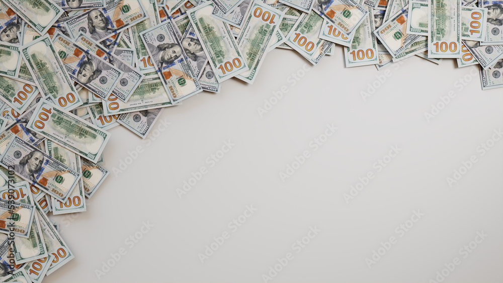 Currency Border Background with copy-space. Savings concept with One ...