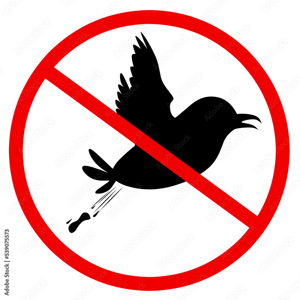 Bird droppings icon Silhouette design concept of littering bird in ...