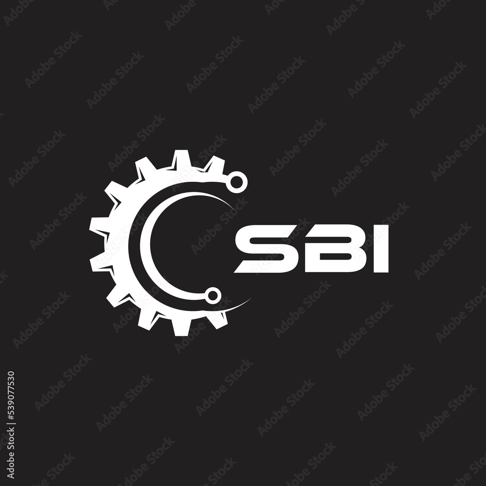 SBI letter technology logo design on black background. SBI creative ...