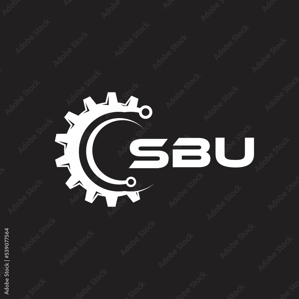 SBU letter technology logo design on black background. SBU creative ...