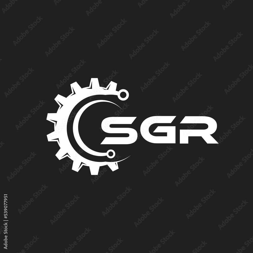 SGR letter technology logo design on black background. SGR creative ...