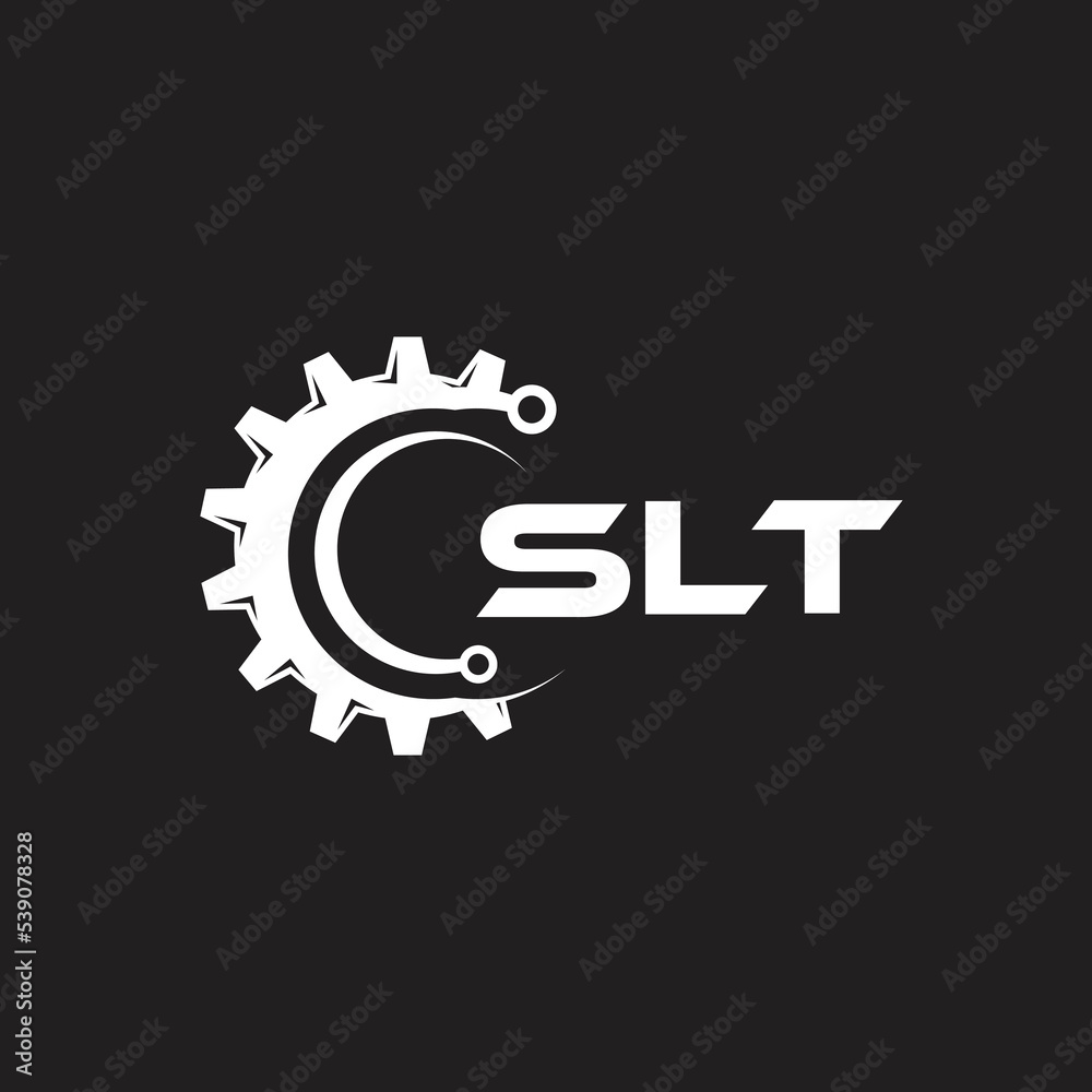 SLT letter technology logo design on black background. SLT creative ...