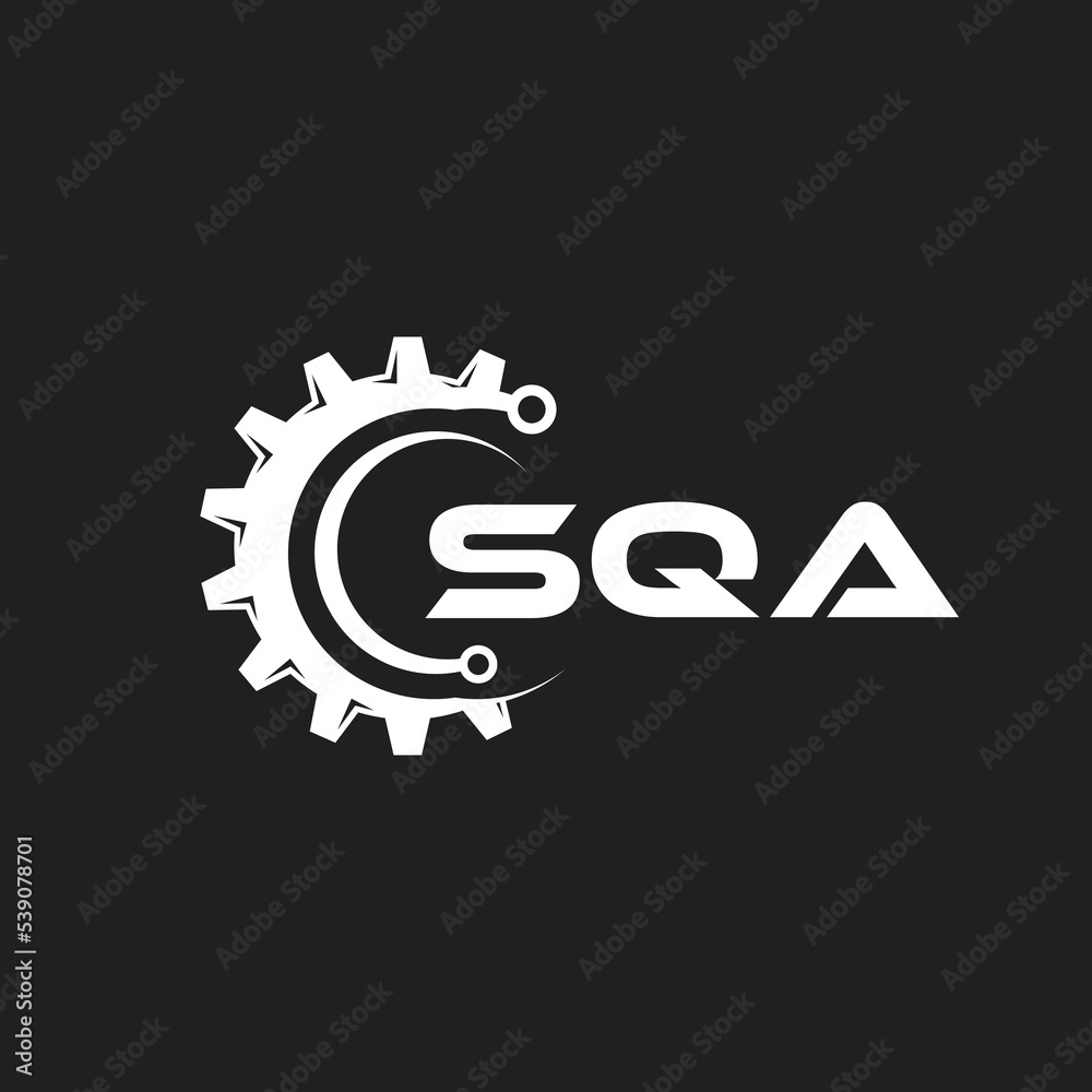 SQA letter technology logo design on black background. SQA creative ...