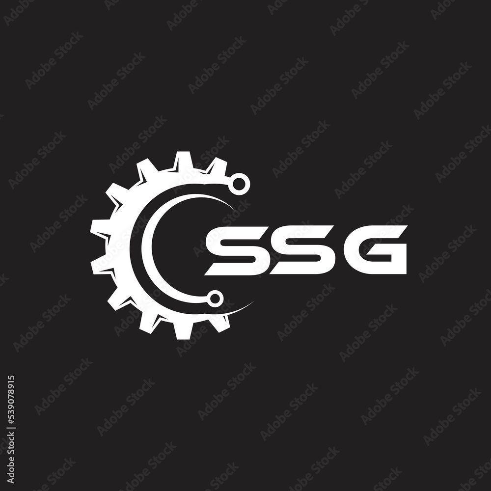 SSG letter technology logo design on black background. SSG creative ...