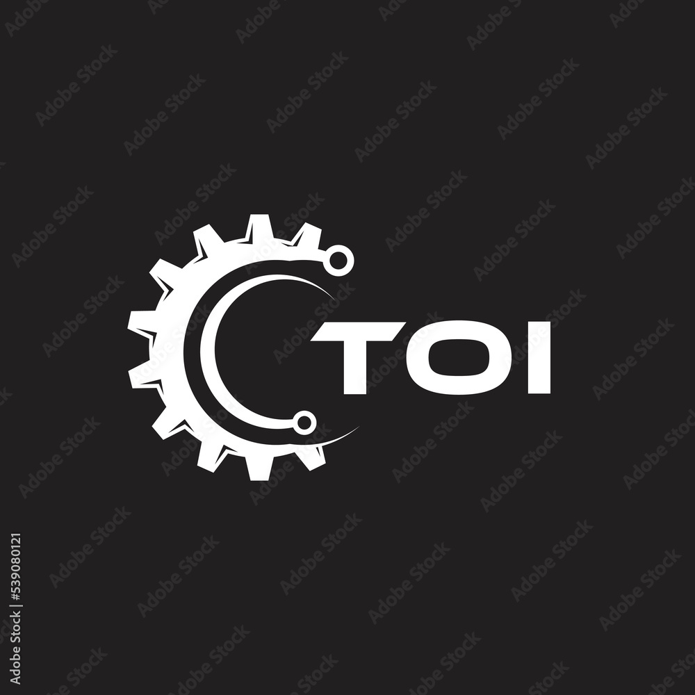 TOI letter technology logo design on black background. TOI creative ...