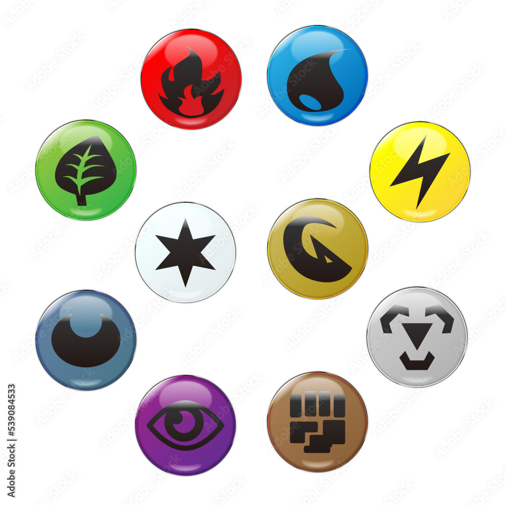 ポケモンカード風タイプ別アイコン Stock Vector | Adobe Stock