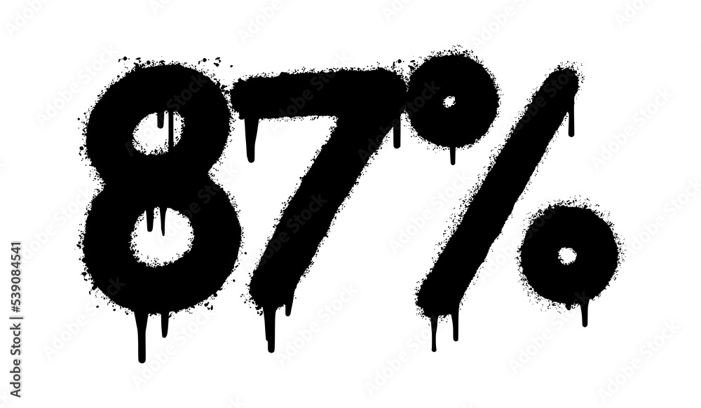 Spray Painted Graffiti 87 percent sprayed isolated with a white ...