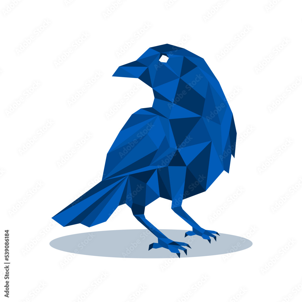 raven bird low poly logo design vector illustration Stock Vector ...