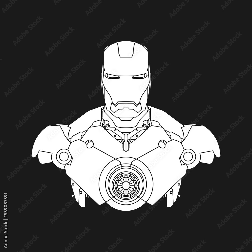Iron Man suit in vector. Illustration. vector de Stock | Adobe Stock