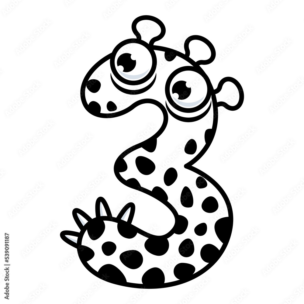 3.Funny Monsters Colorful Numbers, Cute Fantasy Aliens in the Shape of ...