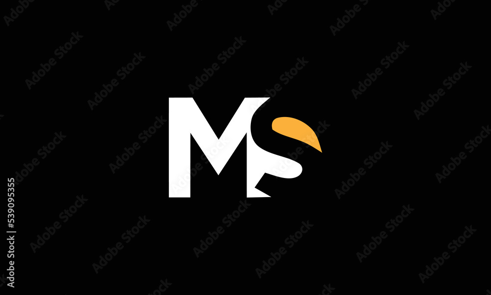 MS logo design. Vector illustration. Stock Vector | Adobe Stock